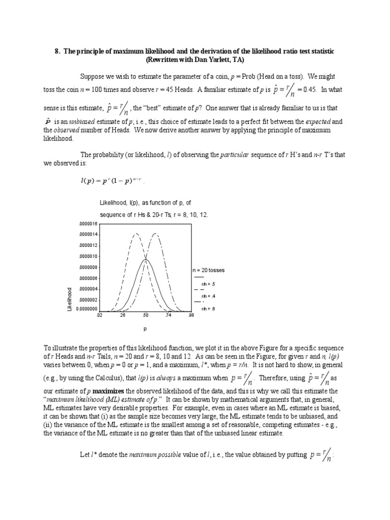 Ho Max Lik1 | PDF | Bias Of An Estimator | Chi Squared Distribution