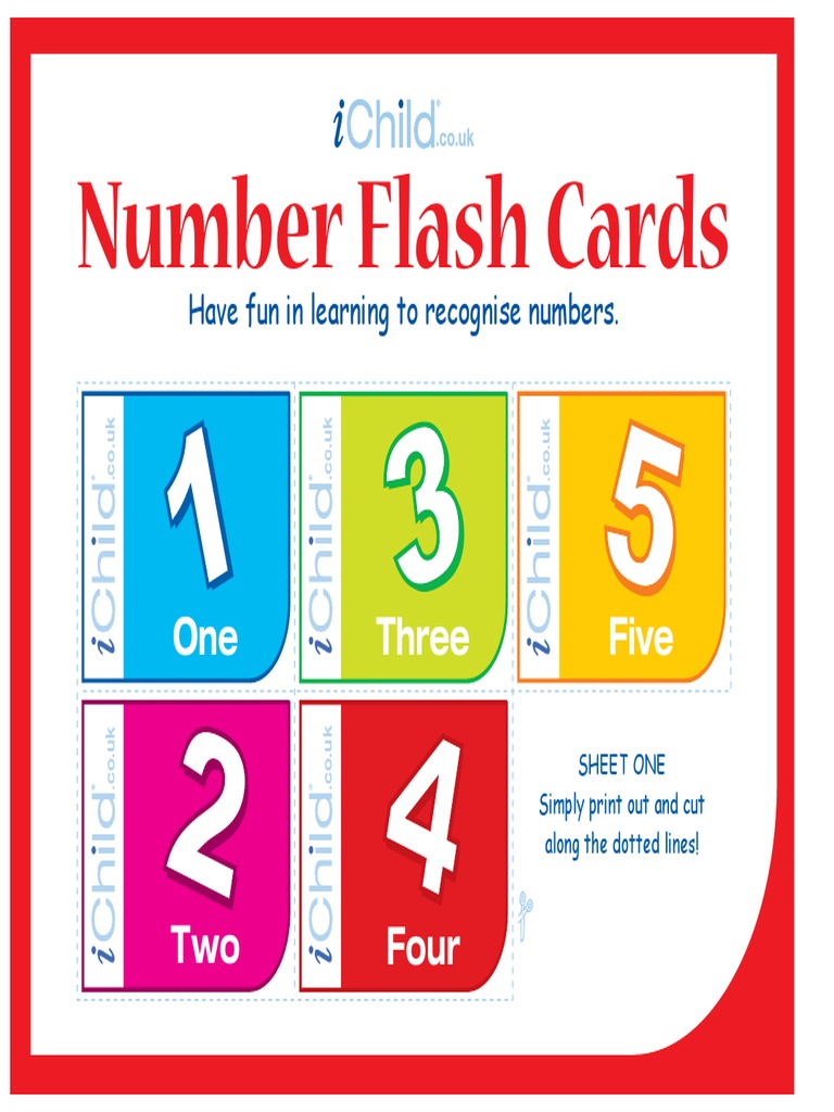 Number Flash Cards: One Three Five | PDF | Games & Activities