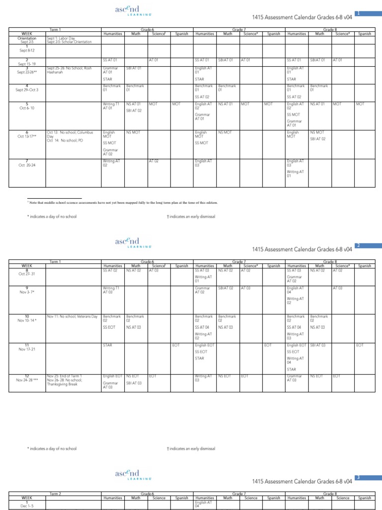 1415 Assessment Calendar gr06-gr08 v04 | PDF