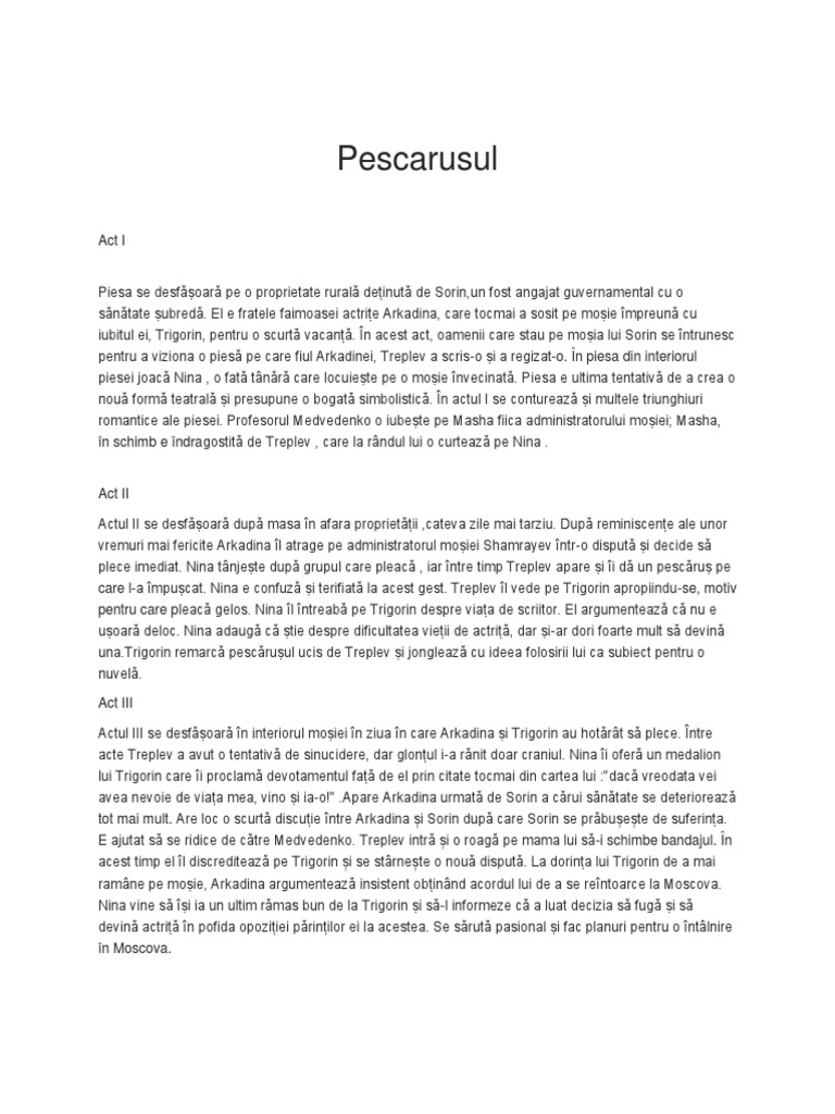Pescarusul - Cehov | PDF
