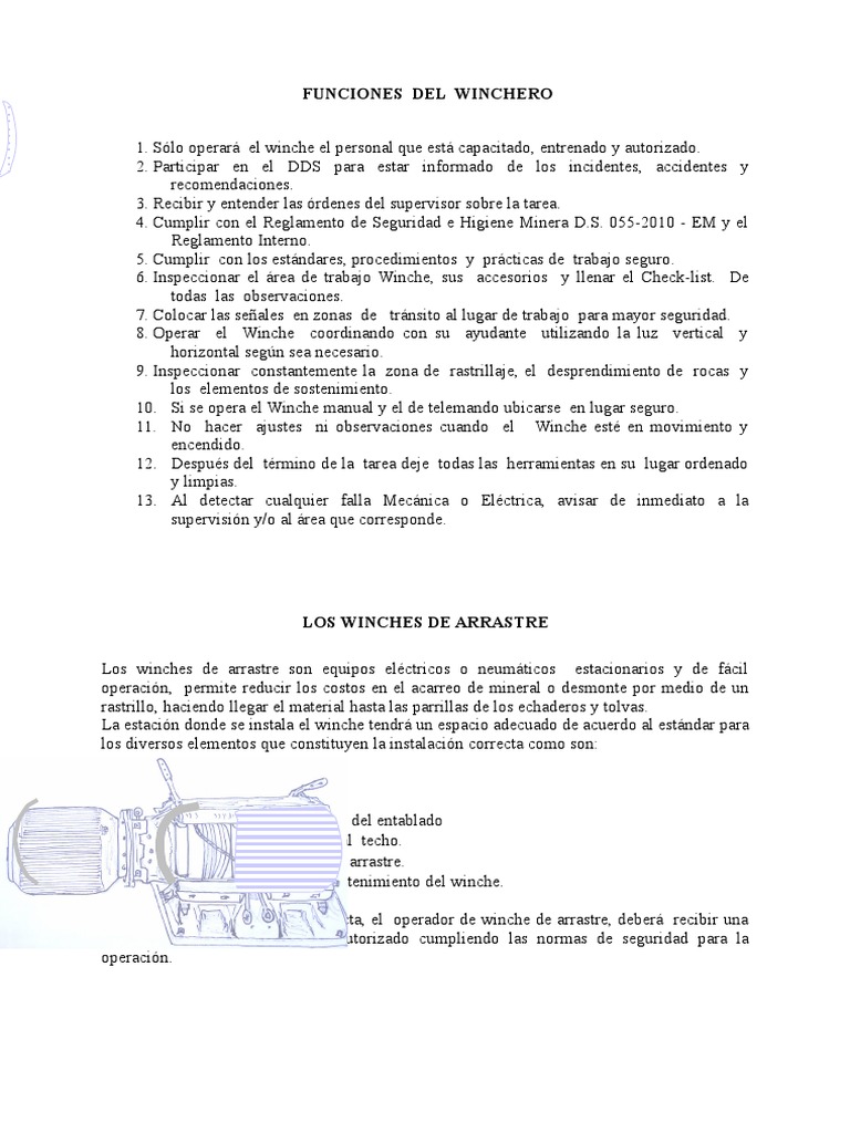 Funciones y Operación del Winchero | PDF | Engranaje | Eje