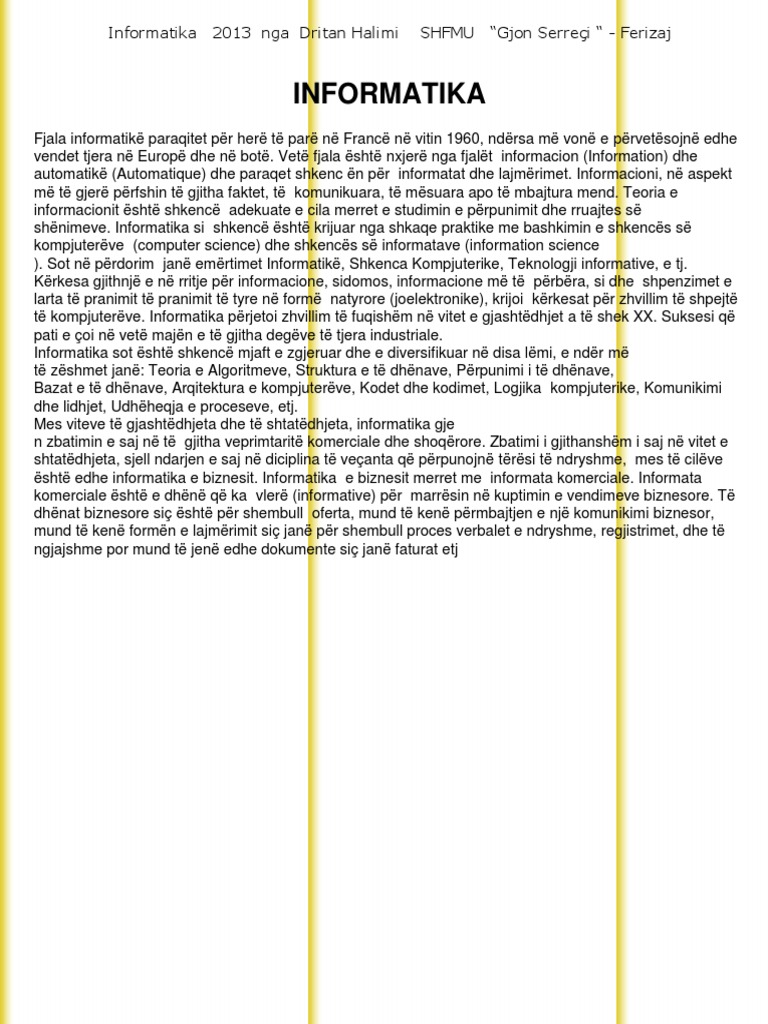 Informatika Hyrje | PDF