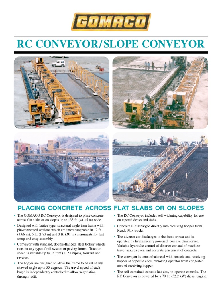 RC Conveyor / Slope Conveyor: Placing Concrete Across Flat Slabs or On ...