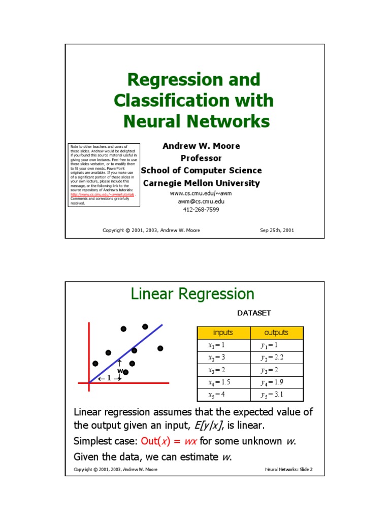 Regression and Classification With Neural Networks | PDF