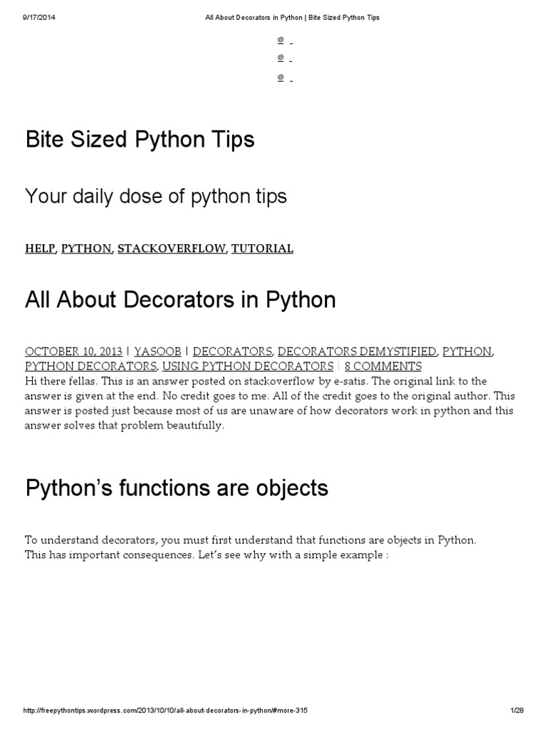 All About Decorators in Python | Download Free PDF | Parameter ...