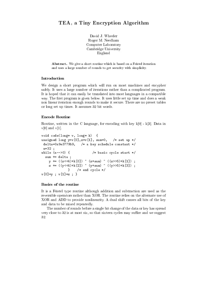 Tea Tiny Algorithm | PDF | Algorithms | Areas Of Computer Science