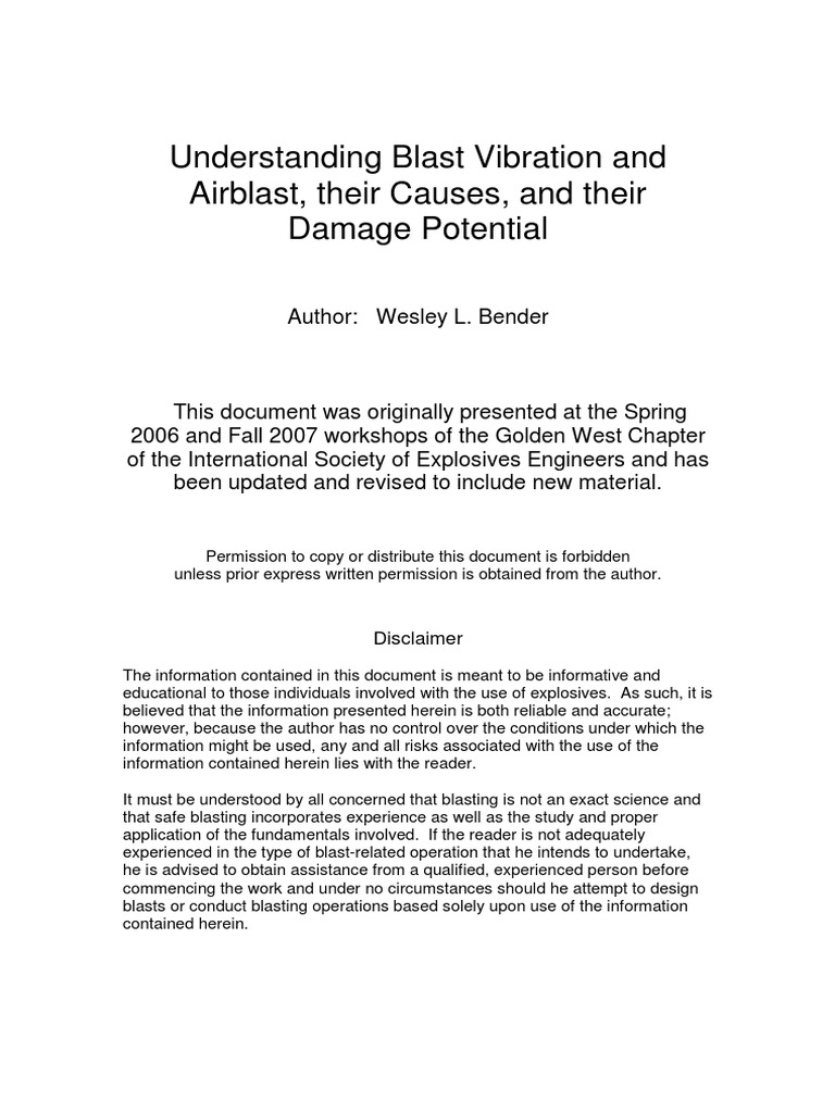 Blast Vibration and Airblast Insights | PDF