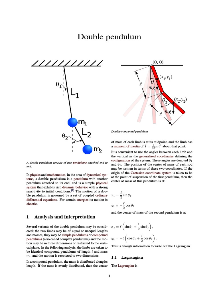 Double Pendulum | PDF | Physics | Mechanics