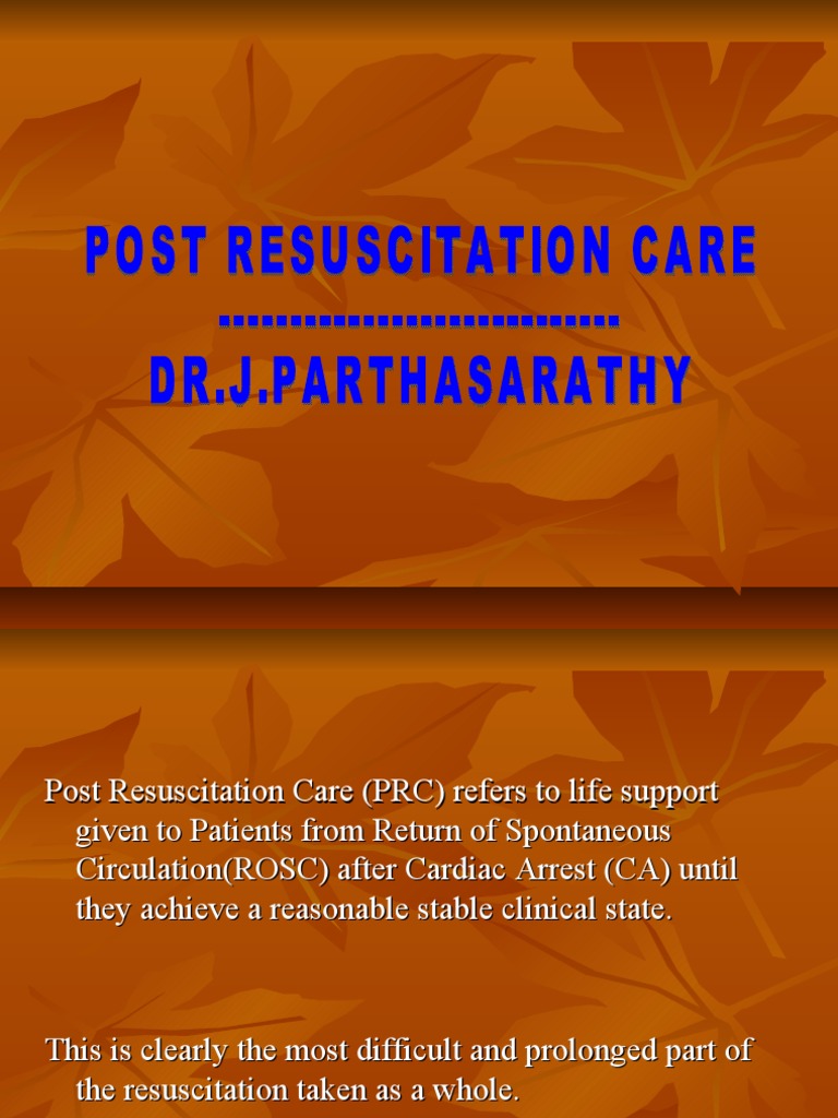 Post Resus Care | Download Free PDF | Cardiopulmonary Resuscitation ...