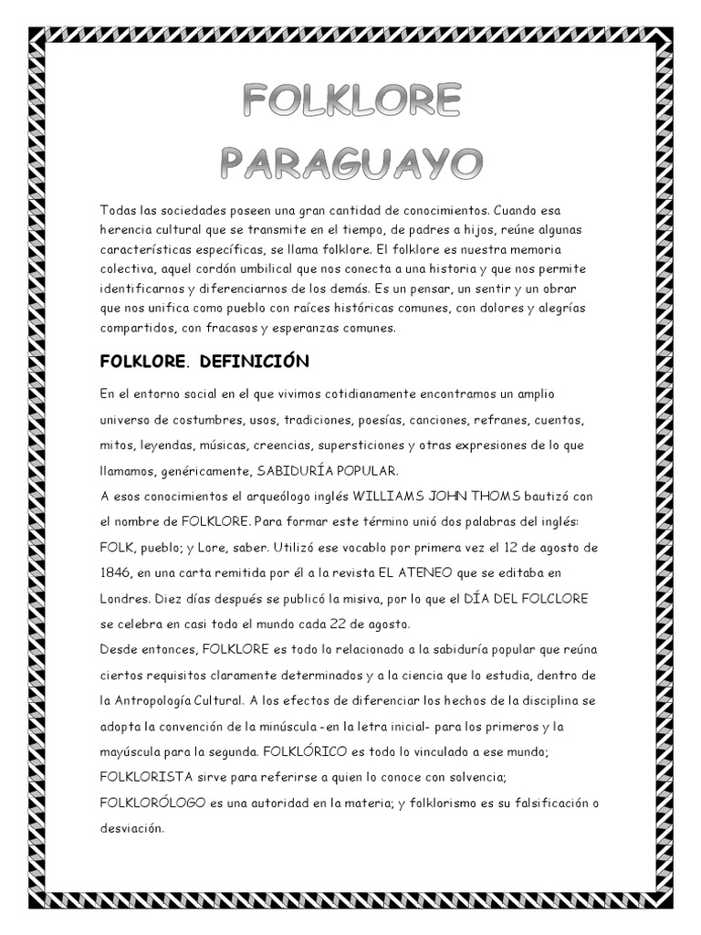 Folklore DEL PARAGUAY | PDF | Folklore | Paraguay