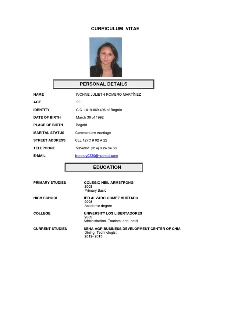 Consolidation Activity 5: Curriculum Vitae & Interview Questions | PDF ...