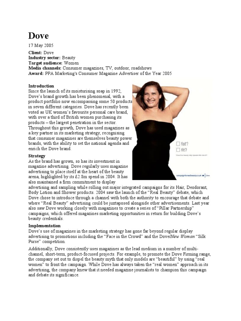 Dove | PDF | Advertising | Marketing
