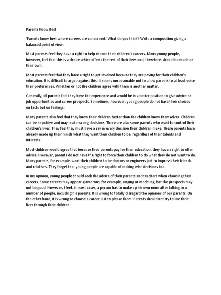 Parents Know Best | PDF | Loneliness | Old Age