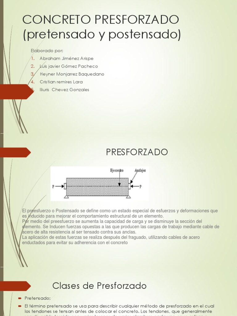 CONCRETO PRESFORZADO (Pretensado y Postensado) | PDF | Hormigón pretensado | Ingeniería