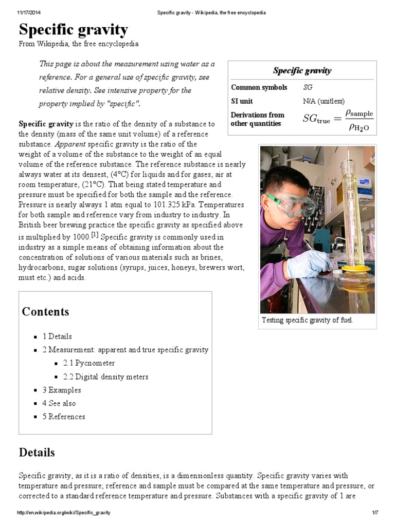 Specific Gravity | PDF | Density | Quantity