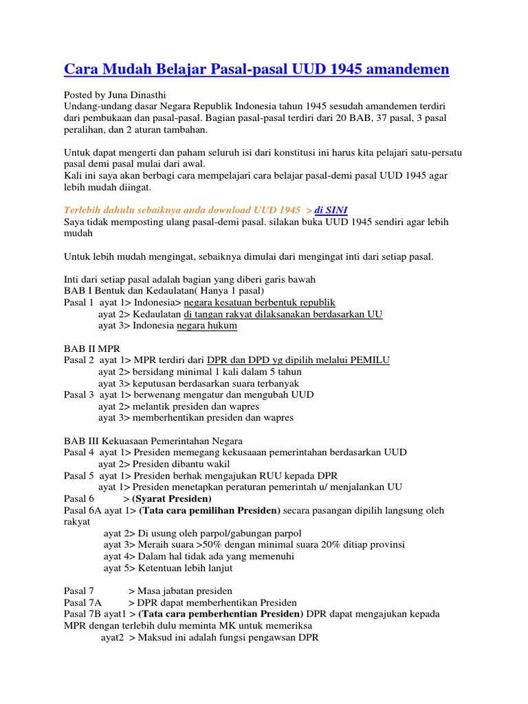 Cara Mudah Belajar Pasal | PDF
