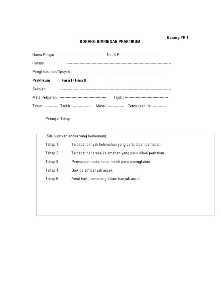 Borang PR1&PR2 | PDF | Karier & Perkembangan | Bisnis