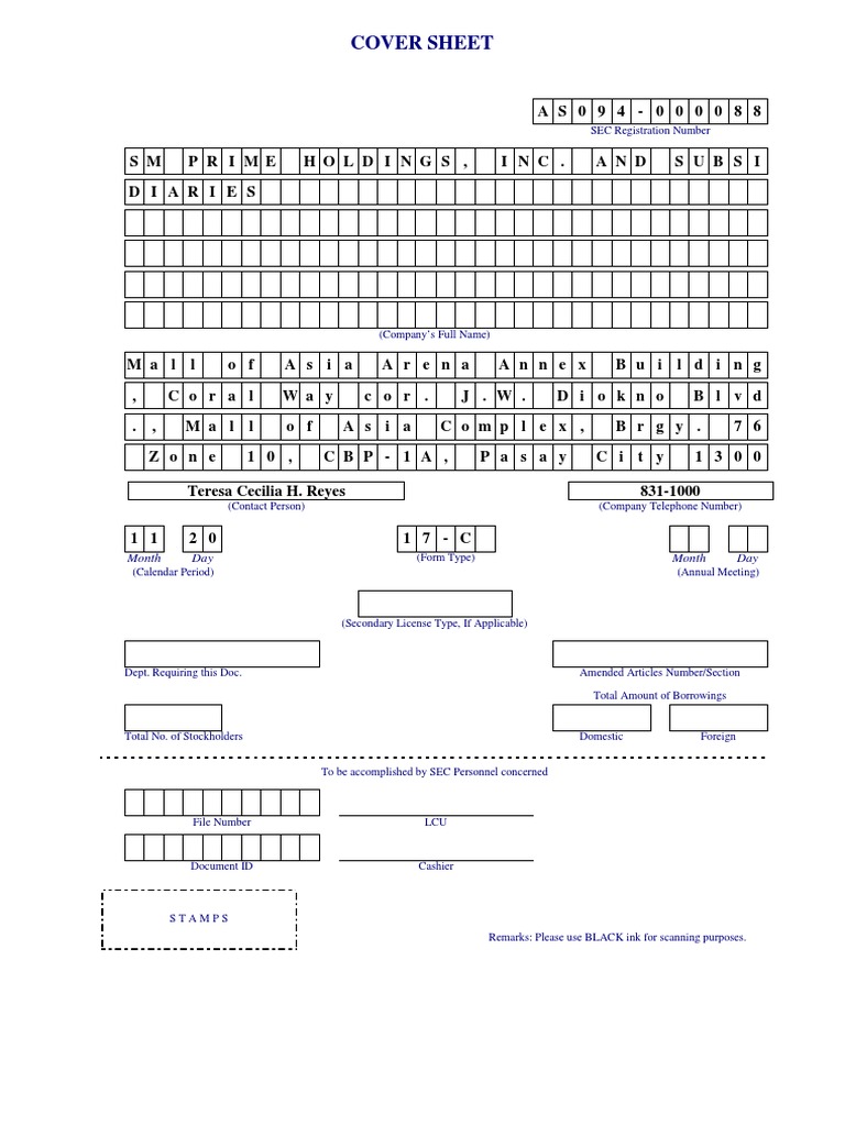 Cover Sheet: Month Day Month Day | PDF | U.S. Securities And Exchange ...