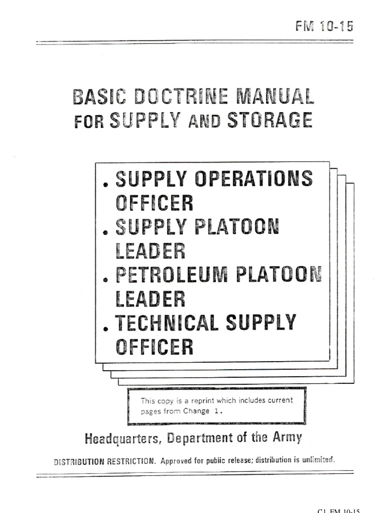 Army - fm10 15 - The Basic Doctrine Manual For Supply and Storage | PDF ...