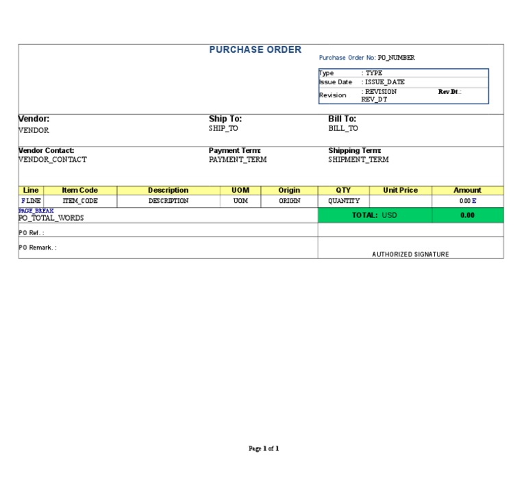 Purchase Order Template Document | PDF | Law