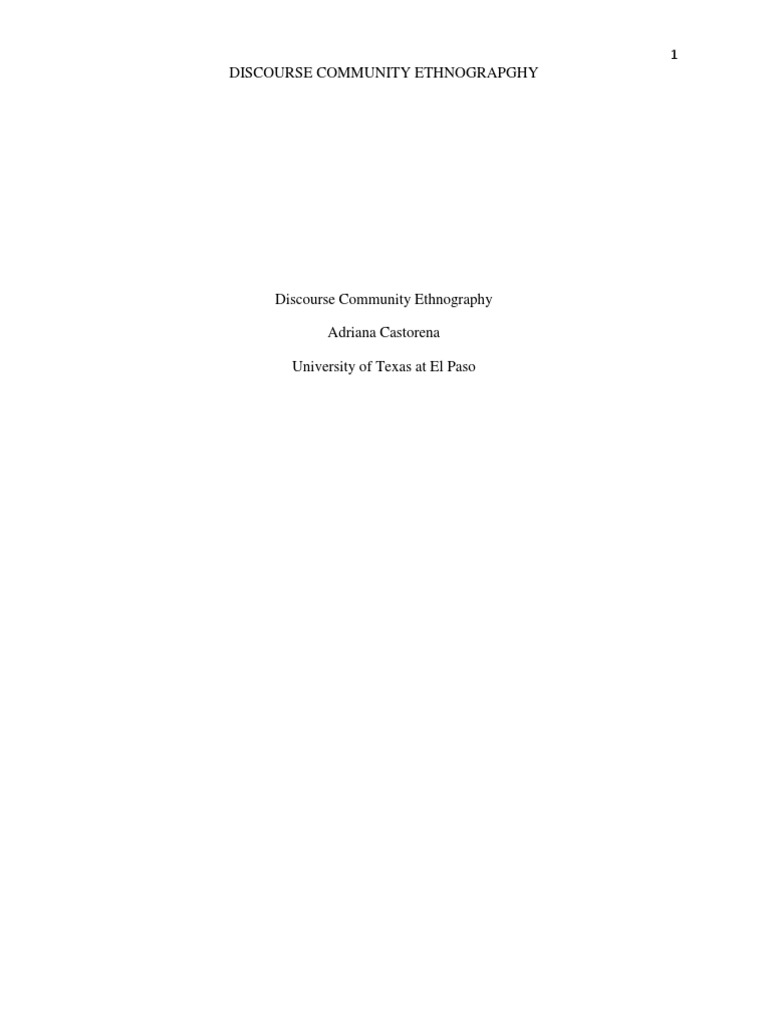 Discourse Community Ethnography Insights | PDF | Ethnography | Discourse