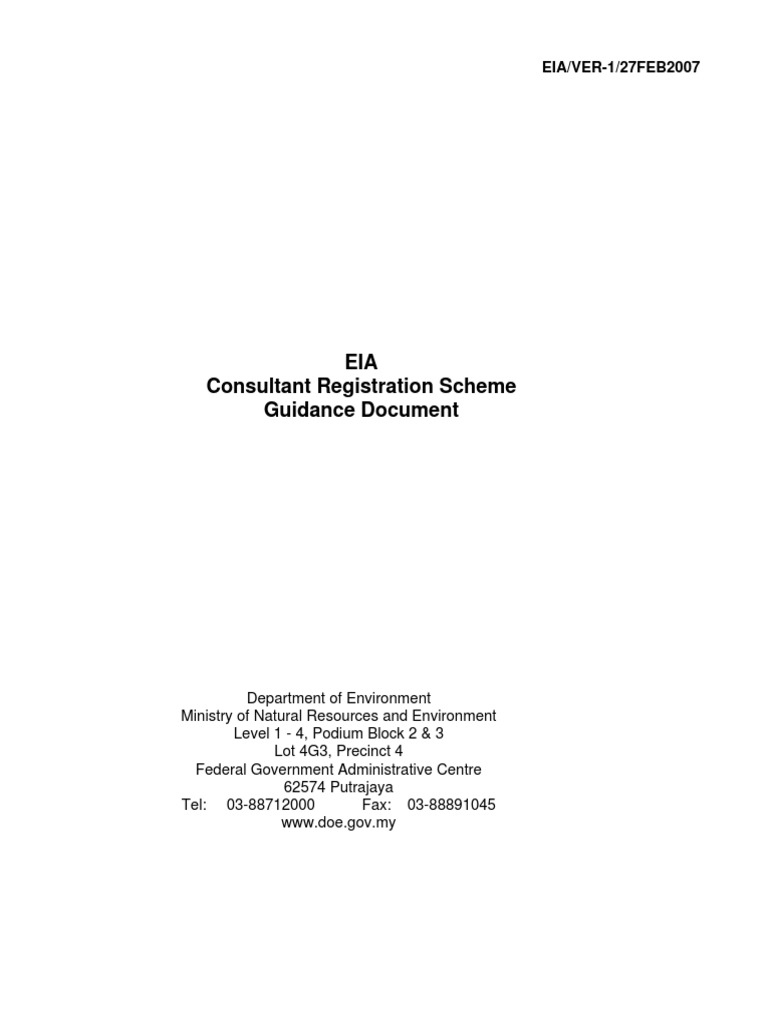 EIA Consultant Registration Scheme | PDF | Environmental Impact ...