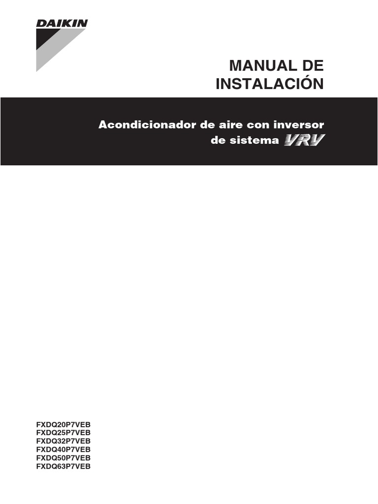 Manual Instalación FXDQ-P7 | PDF | Tubería (transporte de fluidos) | Soldadura