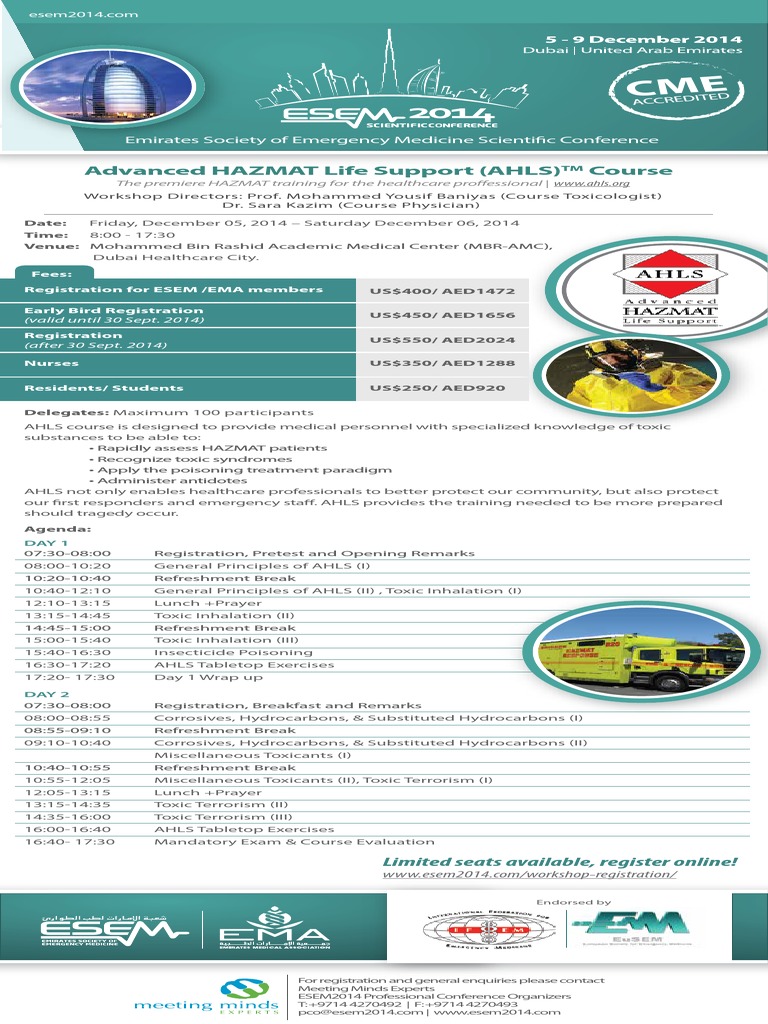 Advanced HAZMAT Life Support (AHLS) TM Course | PDF