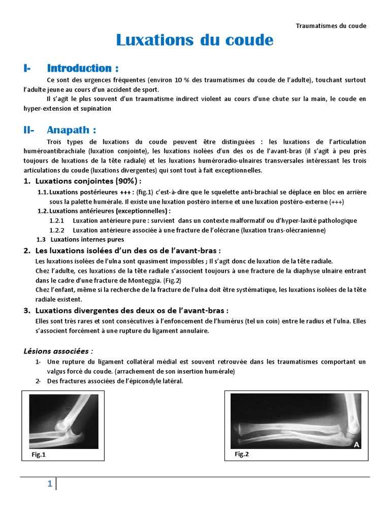 Luxations du coude | Coude | Maladies et troubles