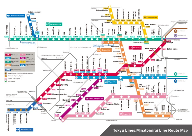 Tokyu Lines, Minatomirai Line Route Map | PDF | Tokyo | Transport Companies