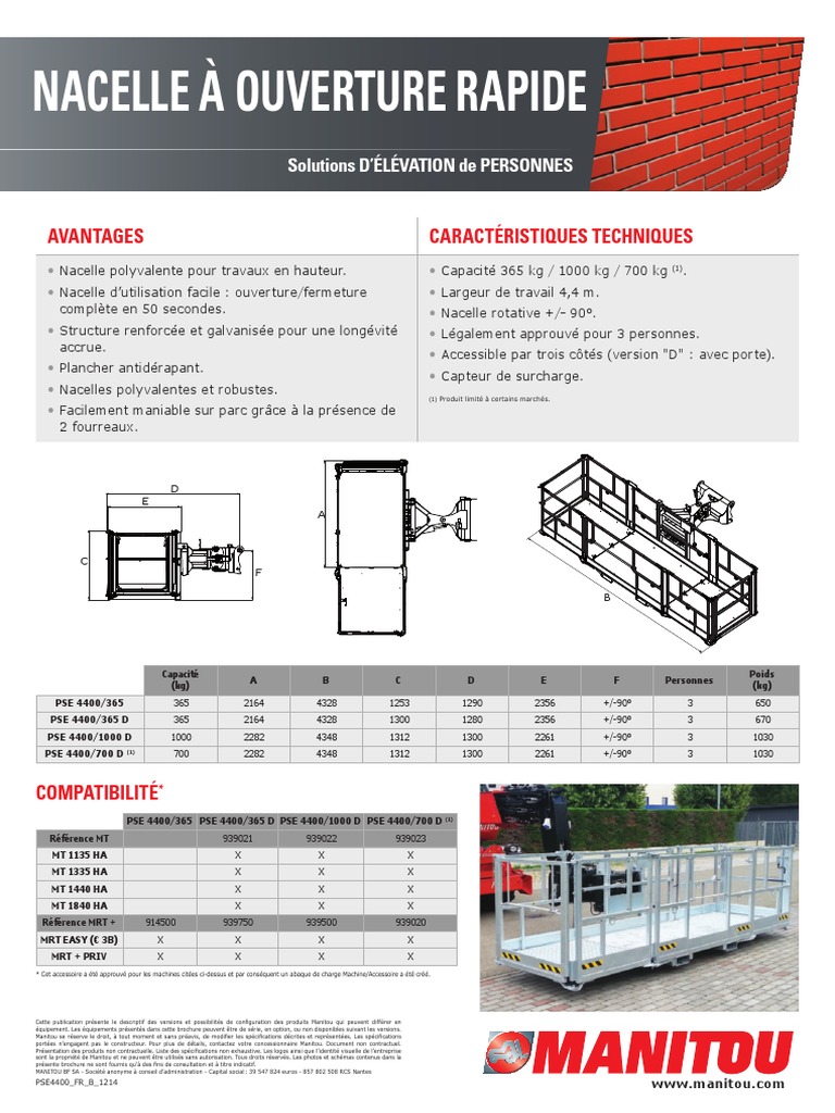 Manitou Fast Opening Platform (FR) | PDF