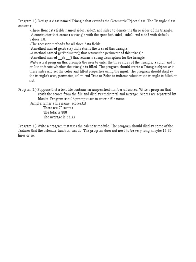 Python Programs PDF