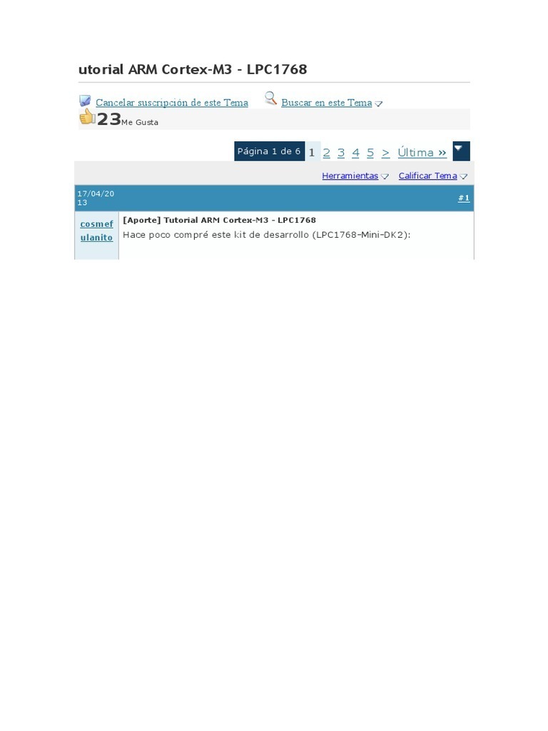 Tutorial ARM Cortex-M3 para LPC1768 | PDF | Unidad Central de procesamiento | USB