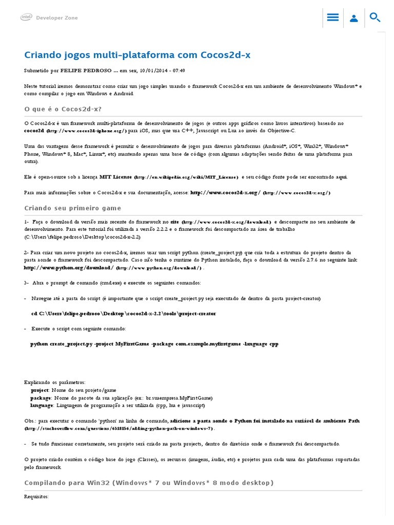 Criando Jogos Multi-Plataforma Com Cocos2d-X PDF | PDF | Microsoft Windows | Linguagem de script