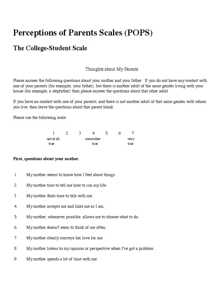 Assessing Perceptions of Parental Involvement, Autonomy Support, and ...