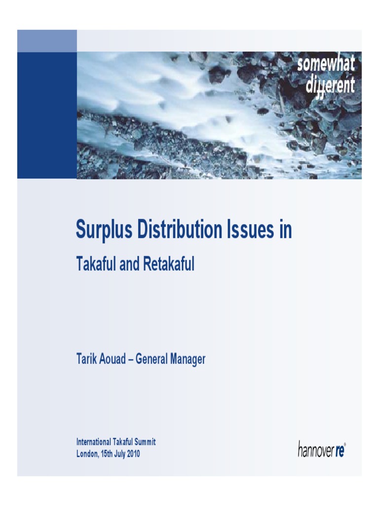 Surplus Distribution Issues In: Takaful and Retakaful | Download Free ...