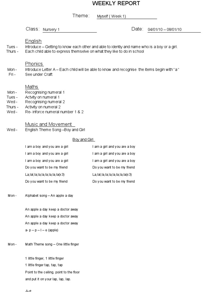 Weekly Report (Term 1 Week 1) | PDF