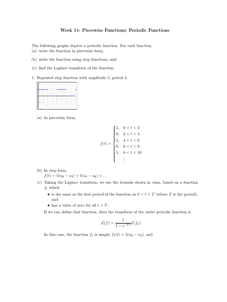 Week 11-Piecewise Functions Periodic Functions | PDF | Function ...