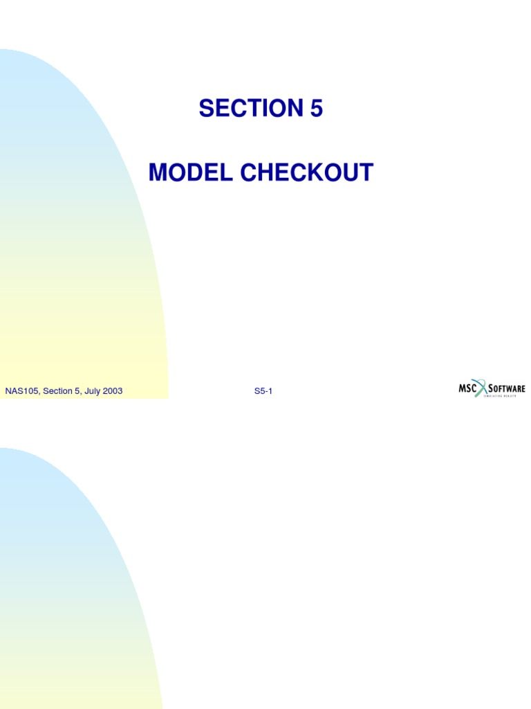 Section 5 Model Checkout: S5-1 NAS105, Section 5, July 2003 | Download ...