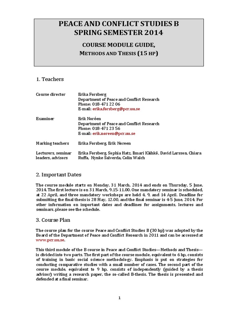 Course Module Method Thesis 2014 | PDF | Thesis | Course Evaluation