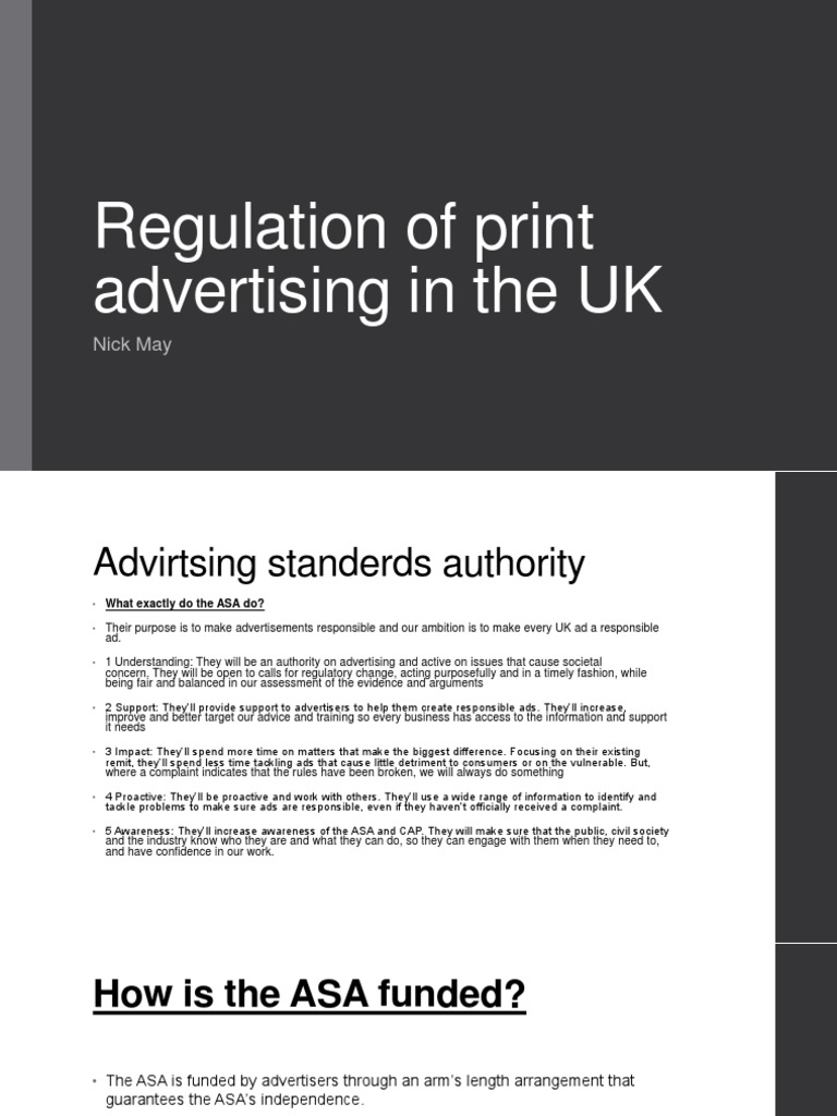 UK Print Advertising Regulation Overview | PDF | Marketing ...