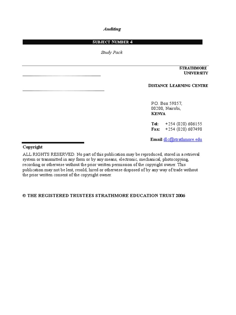 Auditing STUDY PACK by Harold (Final) | PDF | Financial Audit | Audit