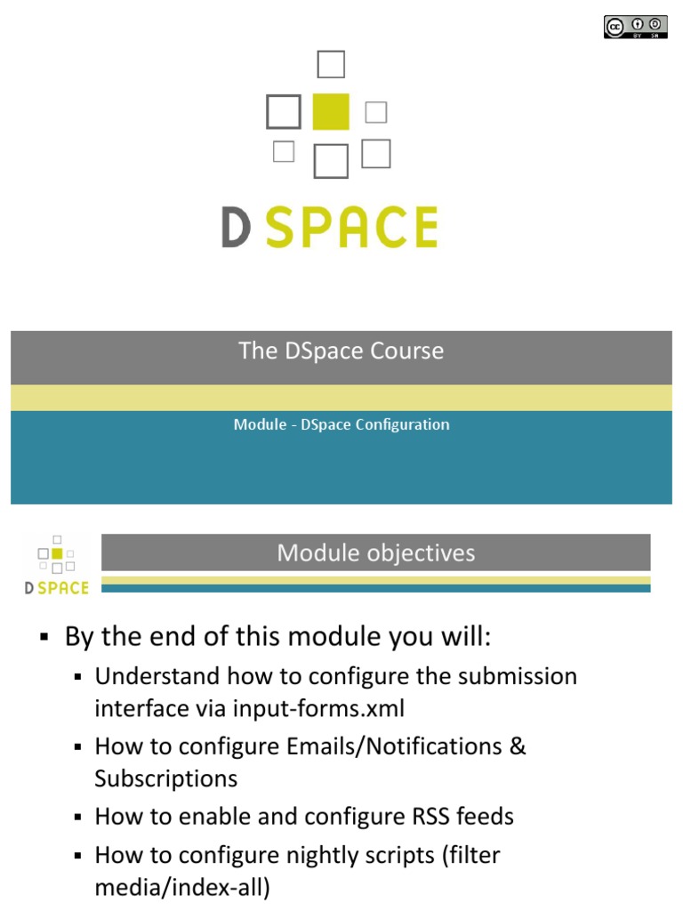 Module - DSpace Configuration (Slides) | PDF | Metadata | Xml