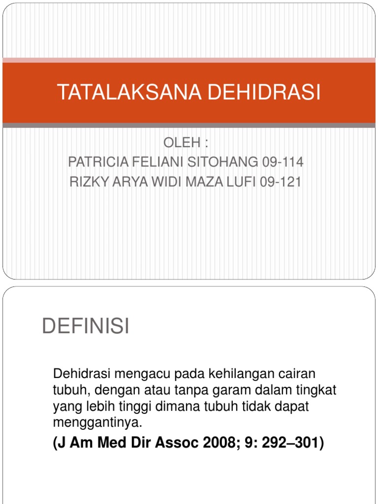 Tatalaksana Dehidrasi pada Dewasa dan Anak | PDF