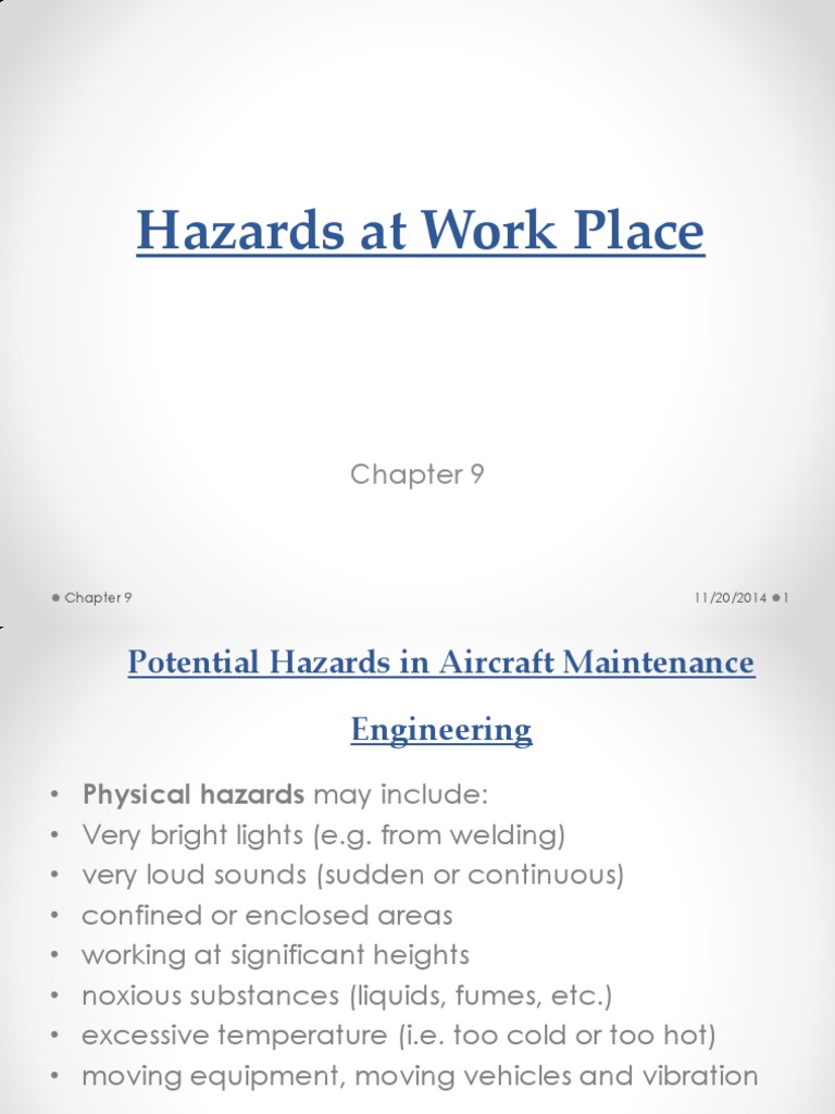 Chap9 - Hazards at Work Place | PDF | Hazards | Emergency