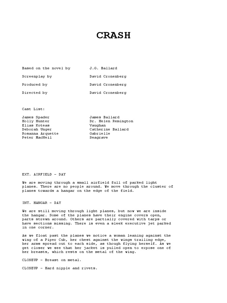 Crash (Film Script) | Traffic | Seat Belt