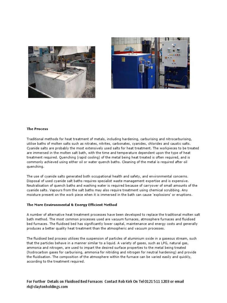 The Process Fluid Bed Against Salt Bath Furnaces | PDF | Heat Treating ...