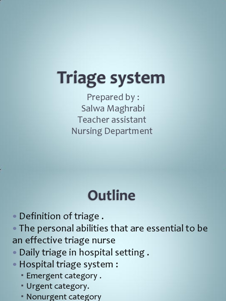Triage System | Emergency Department | Nursing