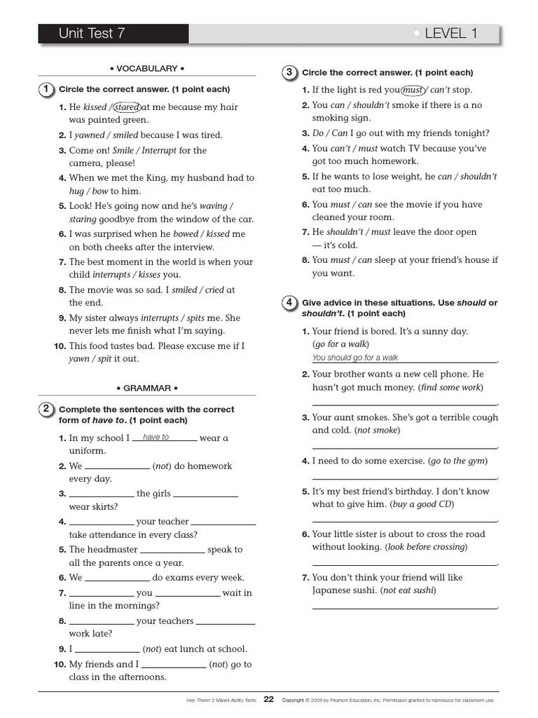 Unit Test 7 - : Level 1 | PDF