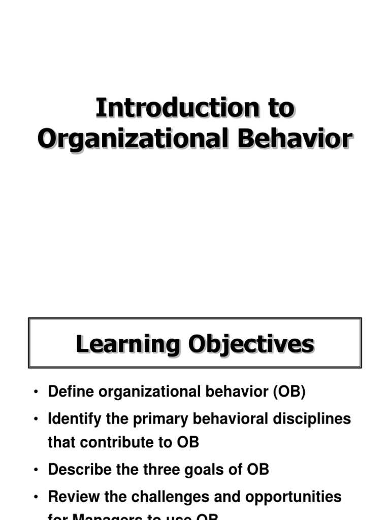 Introduction to Organizational Behavior | PDF | Career & Growth